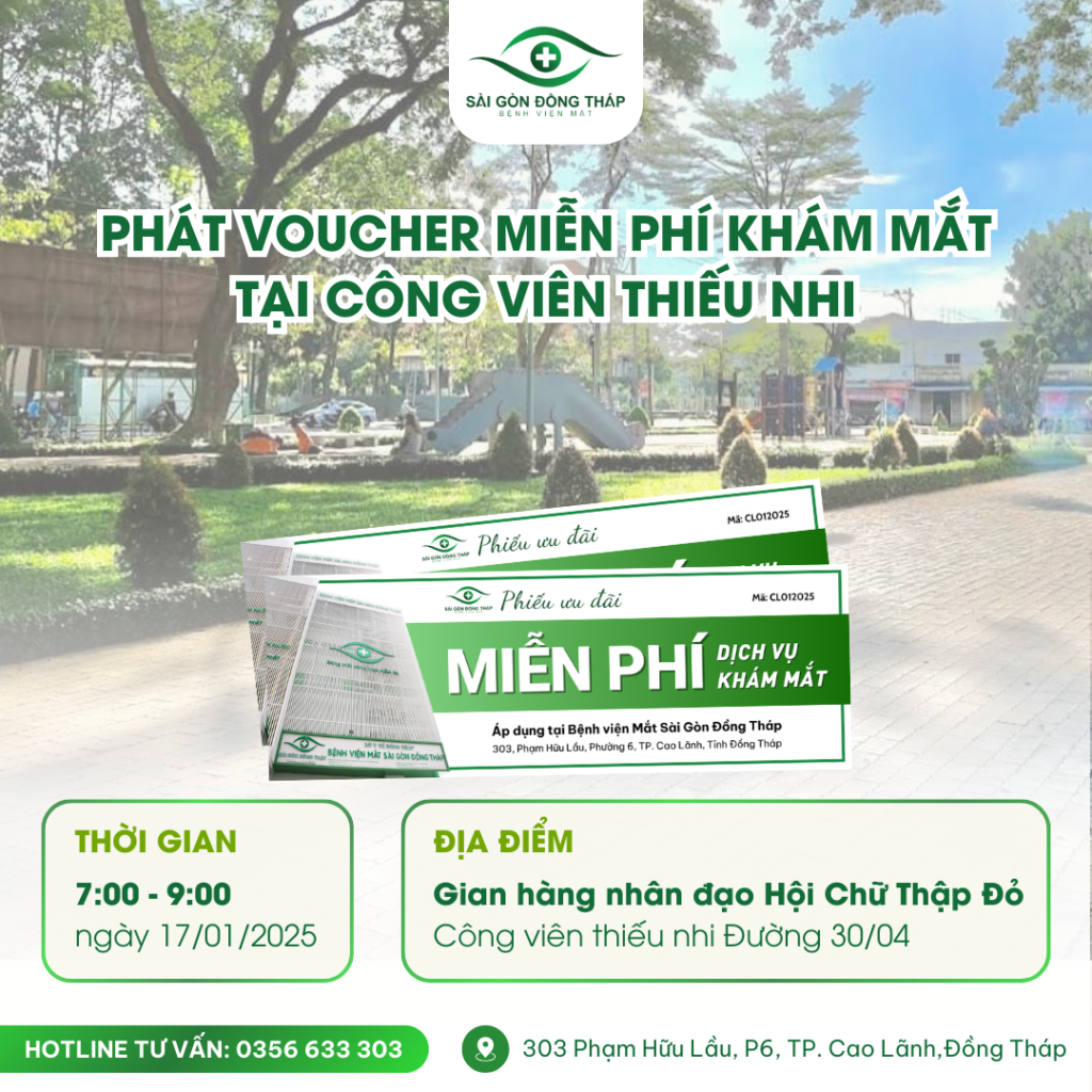Phát Voucher miễn phí khám mắt tại công viên Thiếu Nhi tại đường 30/4